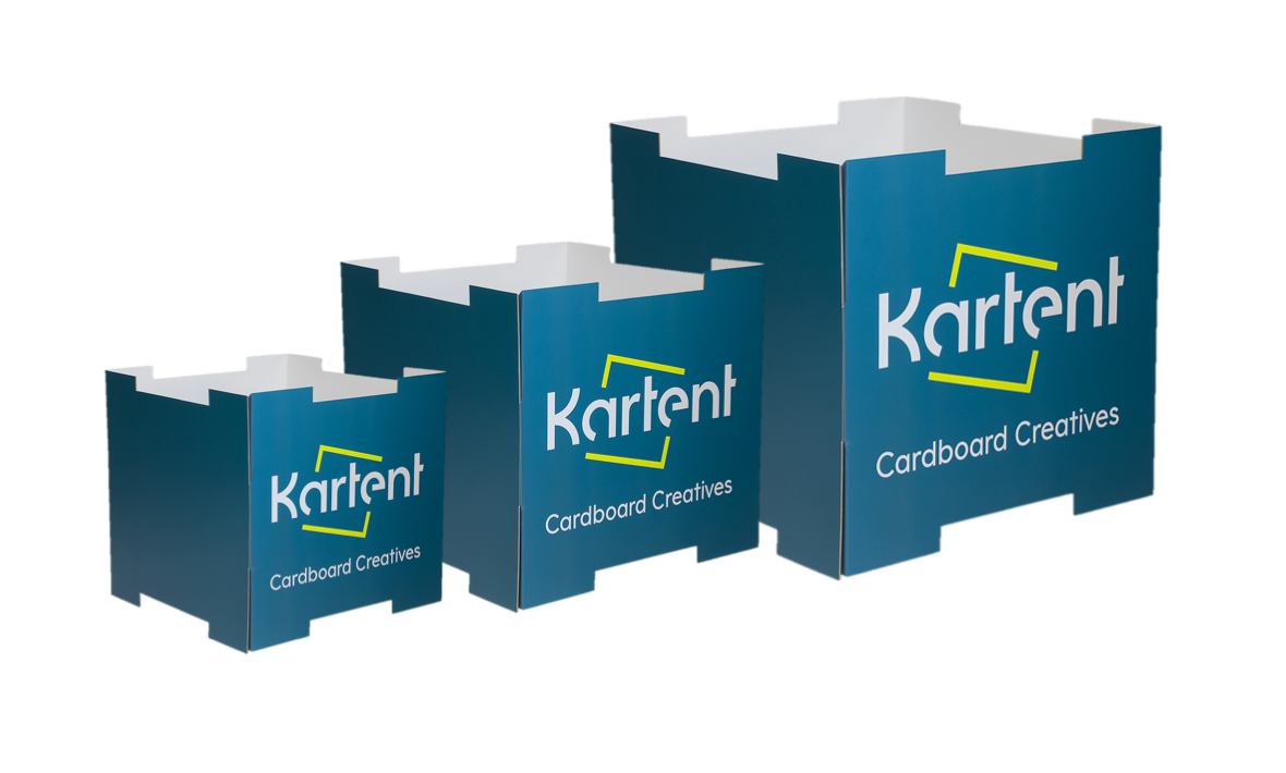 Custom printed cardboard stacking cube | Top and bottom open – Kartent