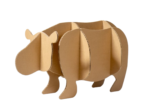 Cardboard 3D Hippo | Large Cardboard Animals – Kartent