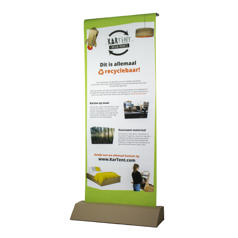 Cardboard roll-up banner | Sustainable roll-up banner – Kartent