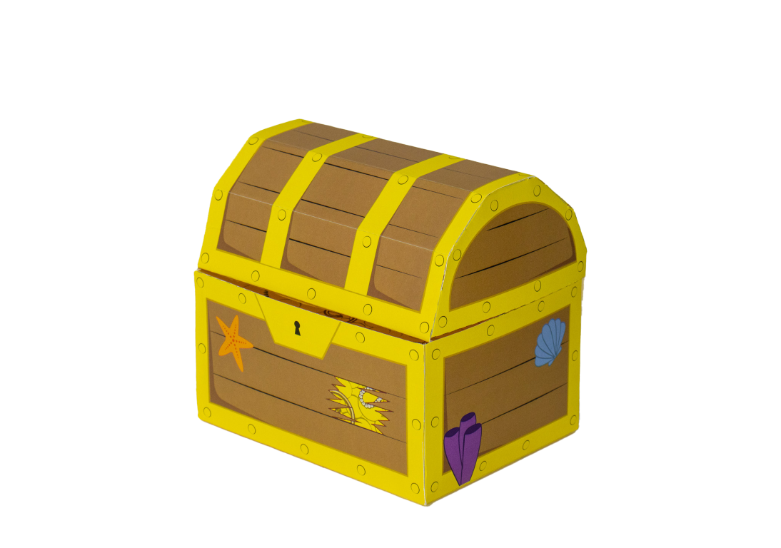 Paper treasure chest surprise | Ready-made – Kartent